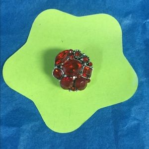Noosa or Ginger Snap | Jewelry | Red Crystal 8mm Snap Button | Poshmark
